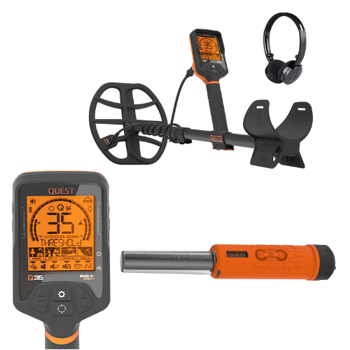 QUEST Q35 METAL DETECTOR + QUEST X POINTER 2 – Spin a disc metal detectors